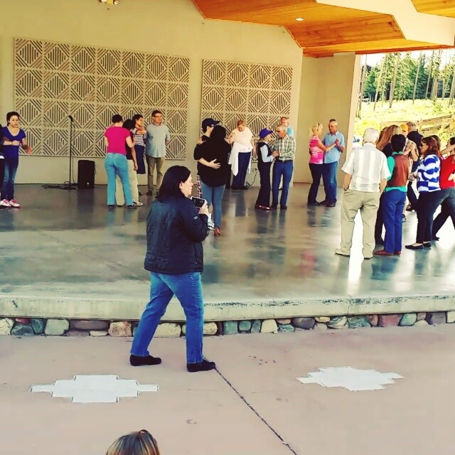 Country Western dancing lessons at the Lake Dillon Amphitheater.