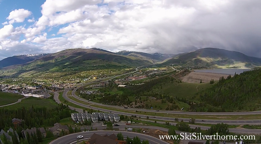 Ski Silverthorne Drone flight 350ft above Silverthorne Dillon